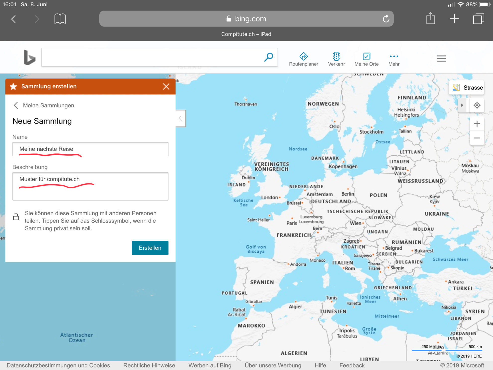 Reiseplanung mit Bing Maps | compitute.ch